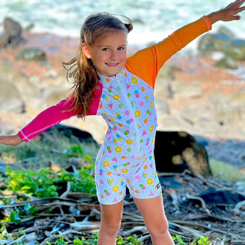 Girls Baby Toddler Long Sleeve Sunsuit UPF50+ – TicTasTogs