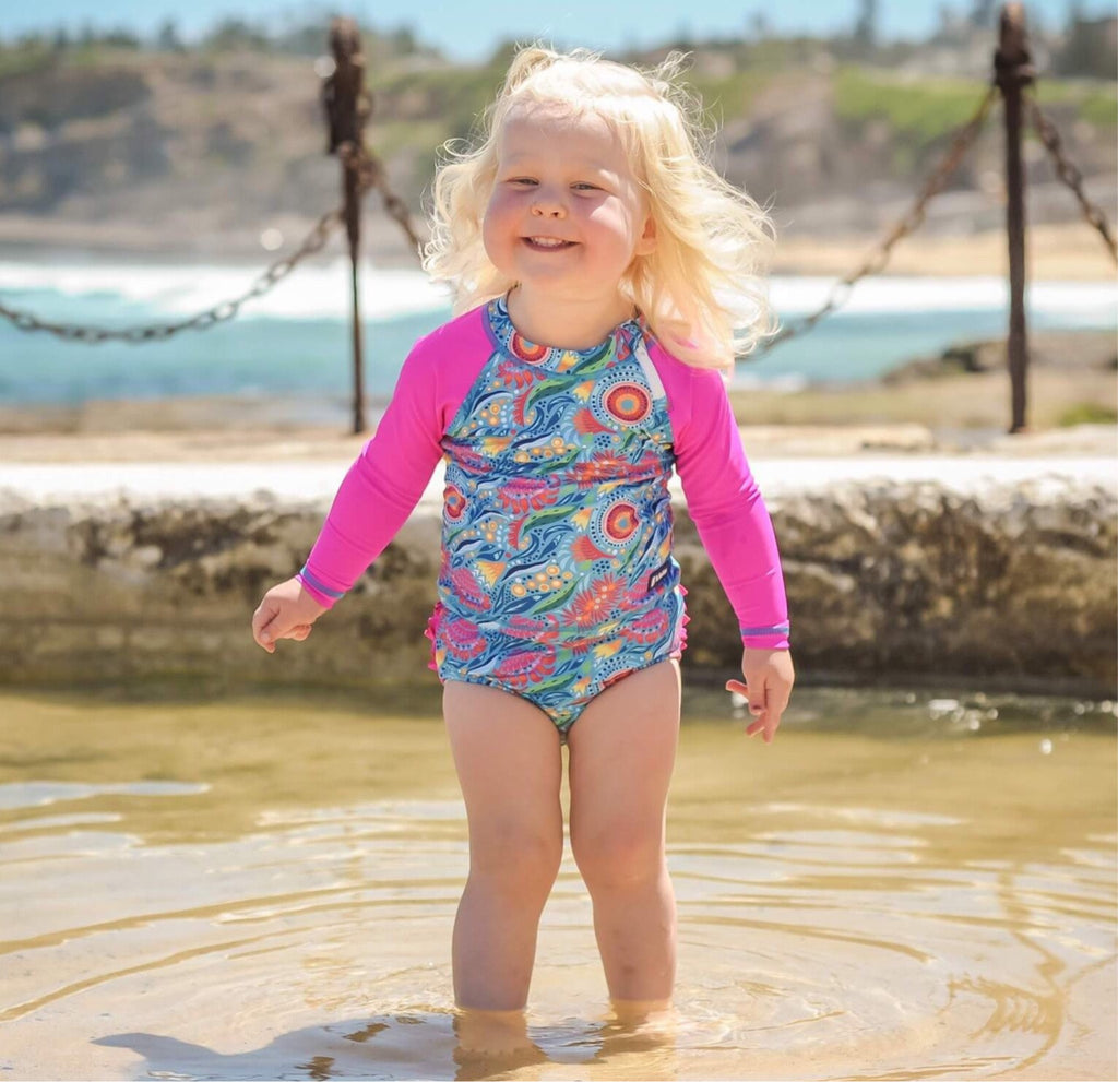 Girls & Baby Swimsuit Two-Piece Rash Vest | Toddler Girls Bathers ...