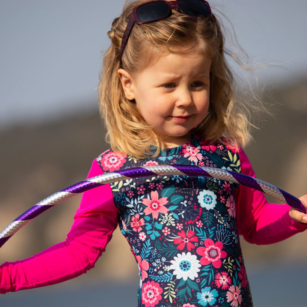Little Girls Long Sleeve Swimwear | Sun Protection Bathers – TicTasTogs