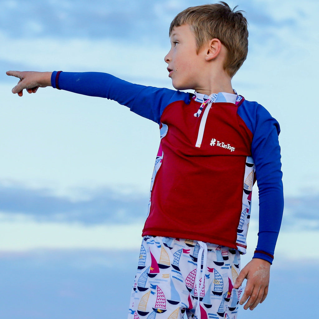 Boys Rash Shirt | Rashie | Long sleeve sun protection – TicTasTogs