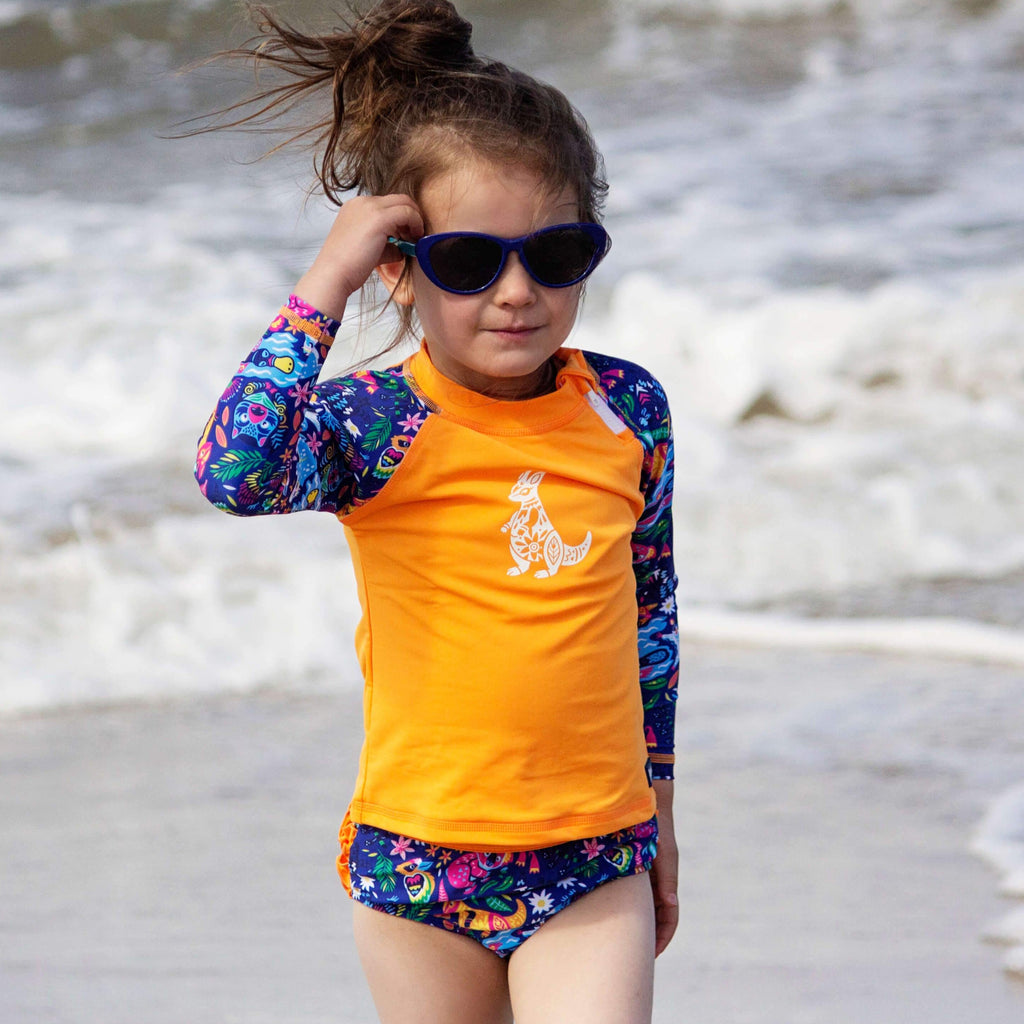 Girls Two-Piece Rashguard Swimwear | Long Sleeve – TicTasTogs
